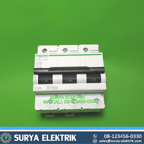 Jual MCB SCHNEIDER C120N 100A 100 AMPER 3P 3 POLE 3 PHASE 10kA A9N18367 ...