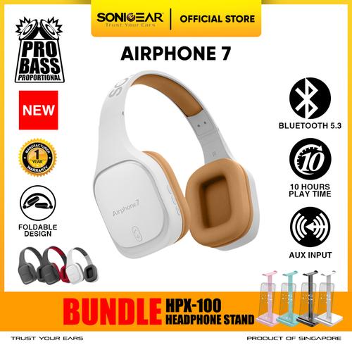 Promo SonicGear Headphone Bluetooth Airphone 7 Bundle Stand Headset ...