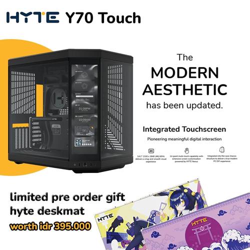 Jual CASING GAMING HYTE Y70 Touch Modern Aesthetic Case - Black - Kota ...