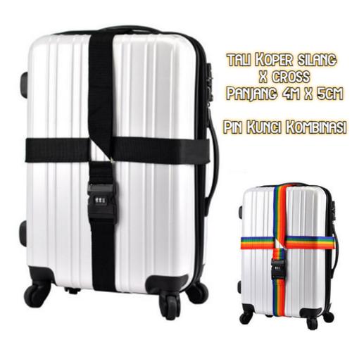 Jual 4m X Cross Tali koper silang kunci kombinasi luggage strap belt ...