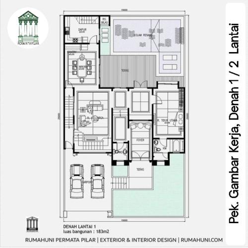 Jual Jasa Desain Denah Rumah 1/3 Lantai, Luasan kurang dari 100 M2 ...
