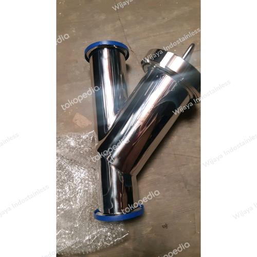 Jual Y Strainer Sanitary Stainless SS 316L 3" inch Koneksi Ferrule End ...