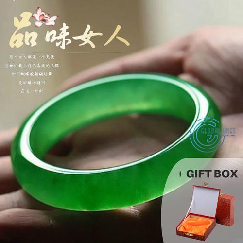 Jual Gelang Batu Giok Es Hijau Alami China / Ice Natural Jade Jadeite ...
