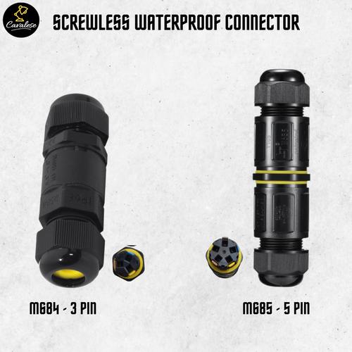 Jual Screwless Waterproof Cable Connector IP68 M684/685 3/5 Pin Tahan ...