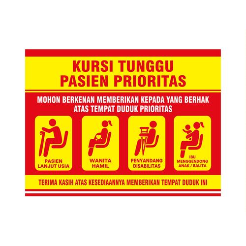 Promo STIKER VINYL KURSI TUNGGU PASIEN PRIORITAS Uk. 23 x 30 CM SIGN ...