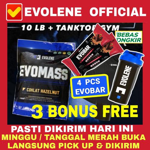 Jual Evolene EVOMASS Evo Mass Gainer 10 lbs 10lbs - Coklat, + SHAKER ...