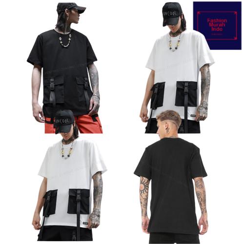 Jual Baju kaos techwear hypebeast pria wanita unisex pocket dance s m l xl - Putih, S - Jakarta ...