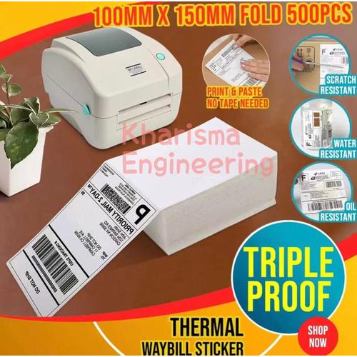 Jual KERTAS | KERTAS THERMAL LABEL LIPAT LABEL BARCODE STICKER 100X150 ...