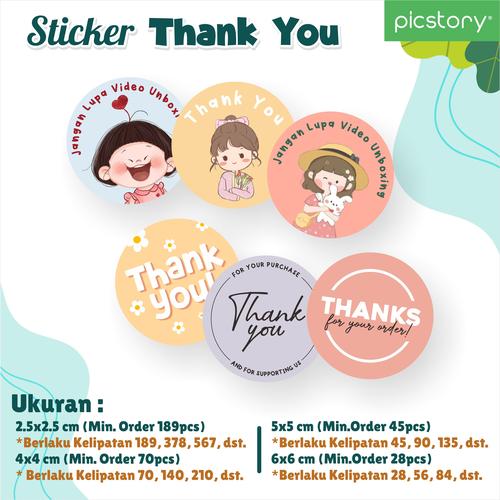 Jual Stiker Thank You Bulat/ Sticker Label Ucapan Terima Kasih/ Stiker ...