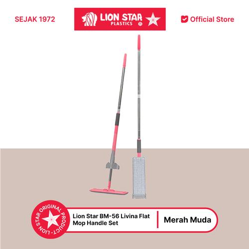 Promo LION STAR Alat Pel Livina Flat Mop Handle Set BM-56 - Biru Muda ...