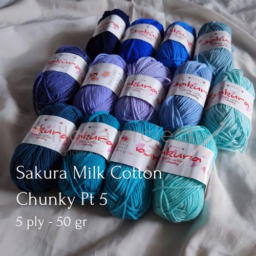 Jual Benang Rajut Milk Cotton Chunky Biru Blue 5 ply Sakura pt 5 - 1835 - Kota Bandung - Illona ...