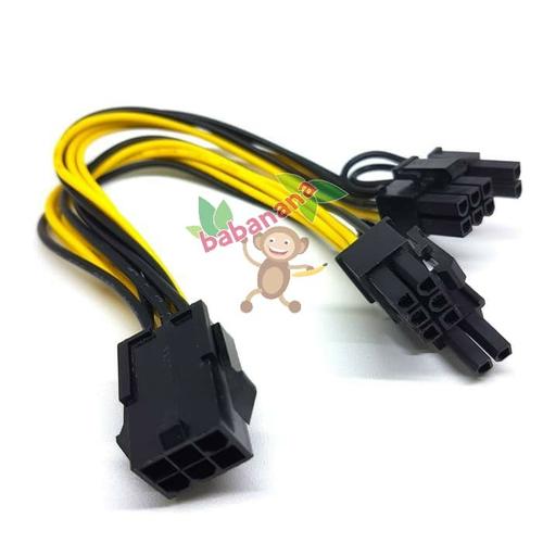 Jual Kabel Power VGA 6 pin to dual 6+2 Pin PCIE cable gpu cabang mining ...
