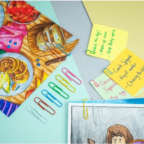 Jual Paper Clips Warna Klip Kertas Segitiga Bundar Balut PVC Joyko C ...