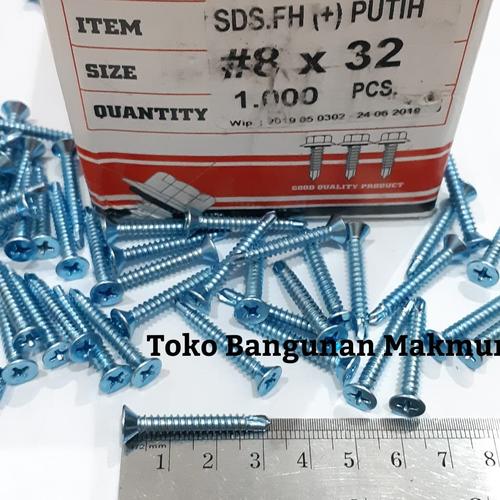 Jual Skrup SDS 8x32 FH Sekrup Roofing Kalsiboard Putih - Jakarta ...
