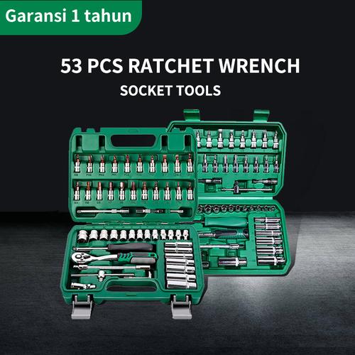 Promo Kunci Sok Set Socket 53 Pcs Shocket Wrench 1/4"kunci Shock ...