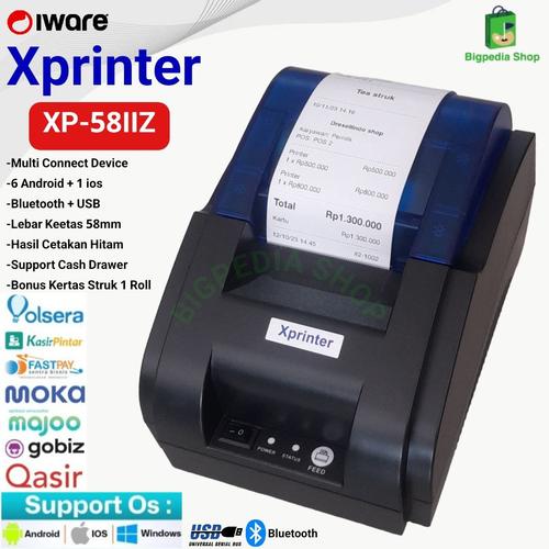 Jual Printer Thermal 58mm Multidevice XPRINTER XP-58IIZ / XP58IIZ USB ...