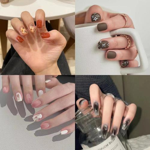 Jual 24pcs kuku palsu（Berbagaidipilih）fake nail kuku palsu + lem nail ...