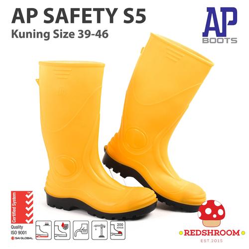 Jual Sepatu Boot Tinggi AP Boots AP SAFETY S5 Yellow Steel Toe + Mid ...