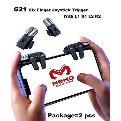 Promo G 21 Gaming Controller L1 R1 L2 R2 Joystick Six Finger phone ...