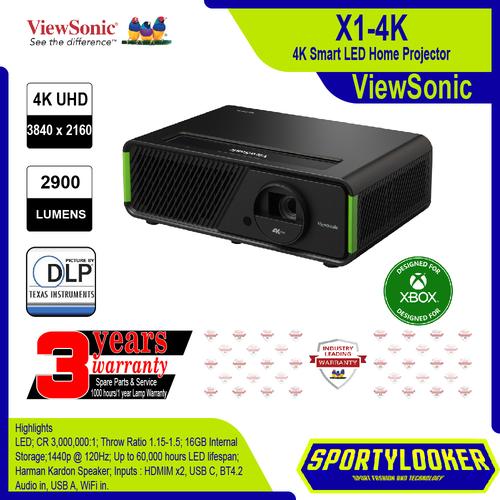 Jual Smart Home Projector ViewSonic X1-4K | 4K UHD | 2900 Lumens | LED ...