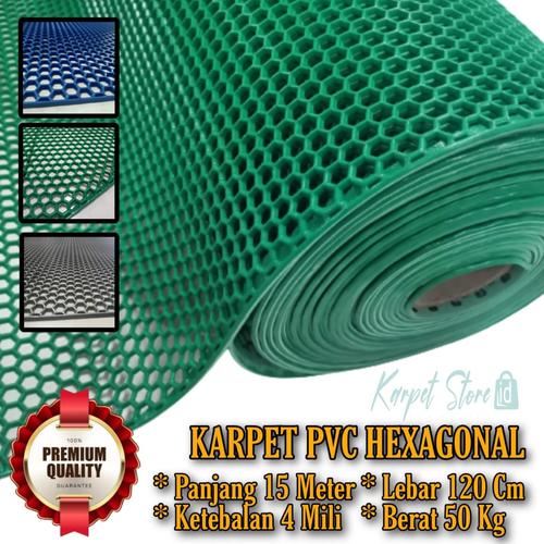 Jual KESET KARPET PVC ANTI SLIP HEXAGONAL ROL 15 METER X 120 CM 4MM ...