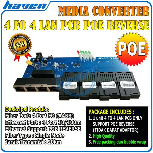 Promo Media Converter 4 Port FO 4 Port LAN 10/100 Board Only / 4 FO 4 ...