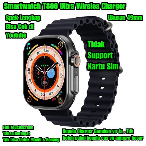 Jual Smartwatch T800 Ultra Wireles charging full touchscreen smart ...