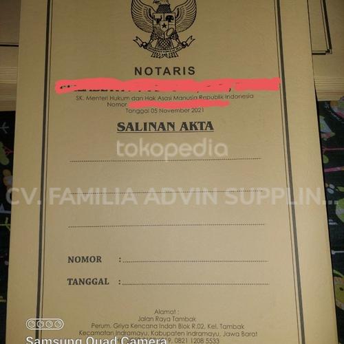 Jual Map AKTA NOTARIS - Kab. Bekasi - Percetakan FAMILIA | Tokopedia