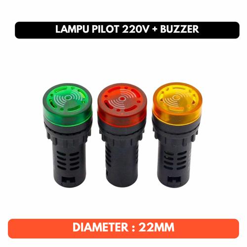 Jual Lampu Pilot 220v Buzzer PLN 220 v AC Indikator LED Signal Light ...