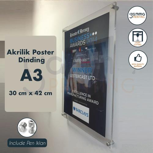 Jual Display Poster Dinding Akrilik Ukuran A3 / Frame / Bingkai ...