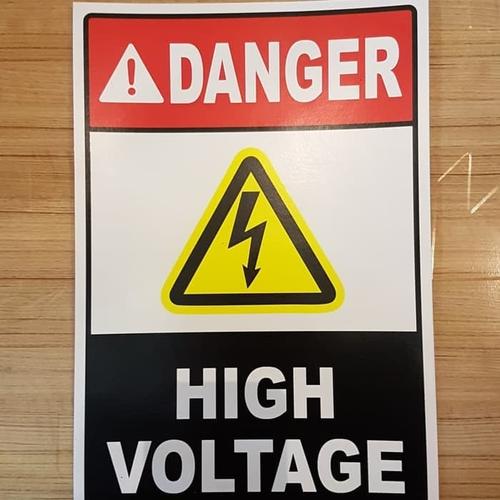 Jual SIGN STICKER DANGER HIGH VOLTAGE UKURAN 15X20CM K3 RAMBU SAFETY ...