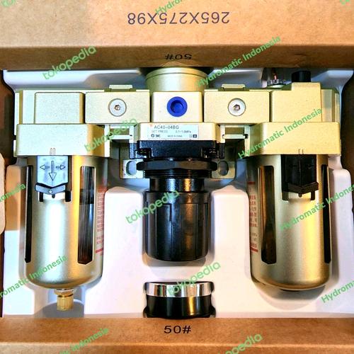 Jual AIR FILTER REGULATOR LUBRICATOR SMC AC40-N06M-A DRAT 3/4" INCH ...