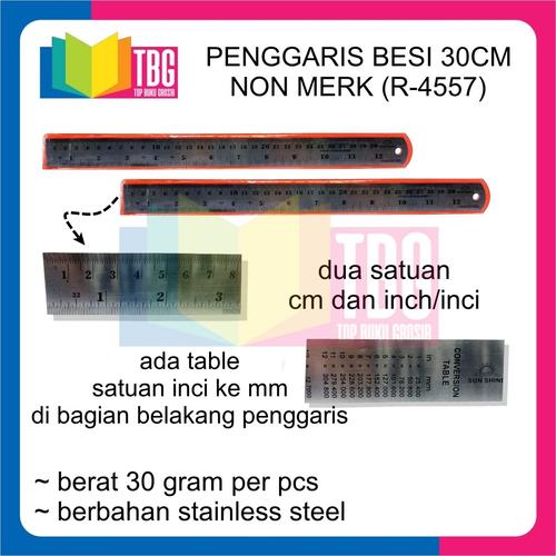 Jual PENGGARIS BESI 30CM RULER GARISAN MISTAR / PENGGARIS BESI / STAINLESS STEEL RULER - EDS-ON ...
