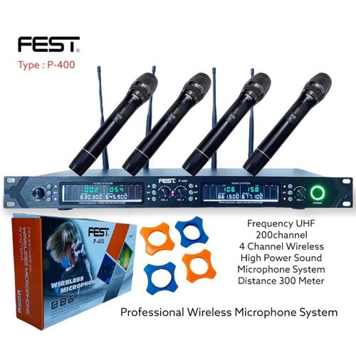 Jual Mic Wireless FEST P400 P 400 4mic Handheld Original - Jakarta ...