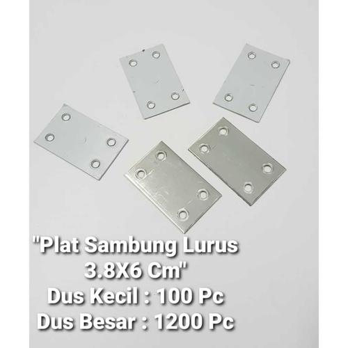 Jual Plat Sambung Lurus 4 Lubang 3,8 x 6 cm Siku Sambungan Connector ...