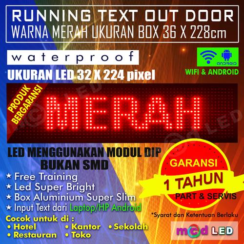Jual RUNNING TEXT UKURAN 32X224 P10 WARNA MERAH OUTDOOR - Jakarta Timur ...