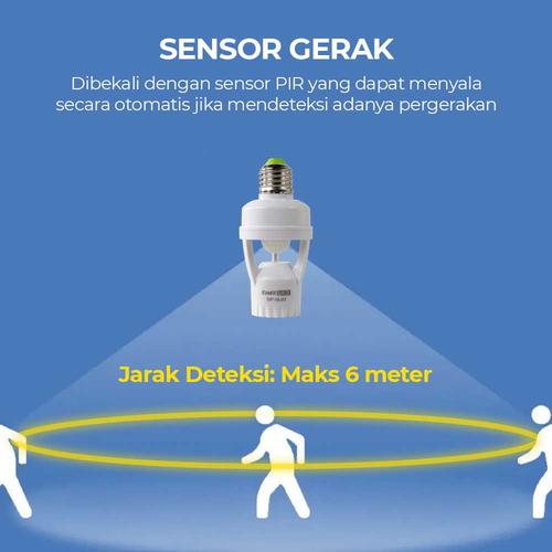 Jual Fitting Lampu Sensor Gerak Otomatis Cahaya PIR Infrared Motion ...