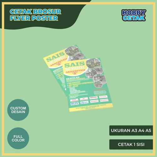 Jual Cetak Brosur Flyer poster A3 A4 A5 Full Color Custom Desain 1 sisi ...