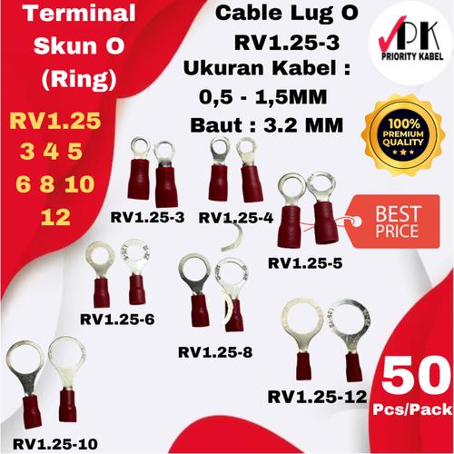 Jual Terminal Kabel Skun O Ring Bulat LOTUS RV1.25-3 Ukuran Kabel 1,5-2 ...
