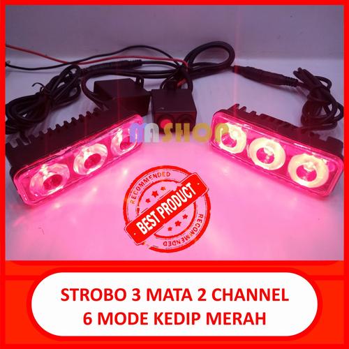 Jual strobo motor 3x2 merah model e03 - Kota Bandung - NMASHOP | Tokopedia