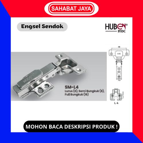 Jual HUBEN Engsel Sendok Slow Motion Soft Close Hidrolis SM M2 L4 ...