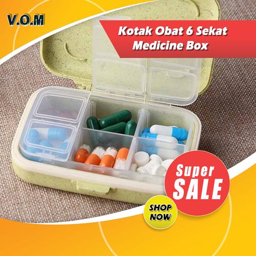 Promo Kotak Obat 6 Sekat Kedap Udara Tempat Vitamin Pill Medicine Box ...