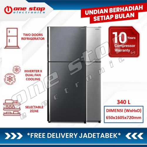 Promo HITACHI R-VX40PGD9 / RVX40PGD9 BSL/BBK Kulkas 2 Pintu 340 L - Black Cicil 0% 3x - Jakarta ...