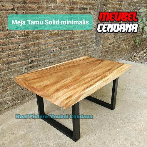 Jual meja tamu minimalis kaki besi - meja tamu solid - meja tamu retro ...