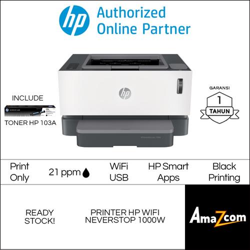 Promo Printer HP 1000W Neverstop Monochrome Print Only Wifi Bluetooth ...