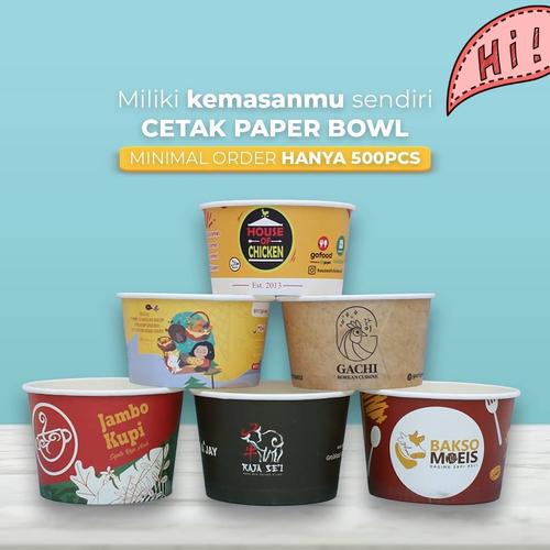 Jual CETAK print CUSTOM PAPER BOWL 650 rice bowl paper FULLCOLOUR ...