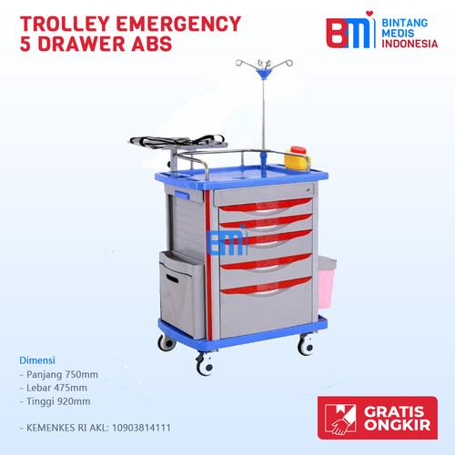 Jual Serenity Emergency Trolley SR-ET54 - Trolly Emergency 5 Drawer ABS ...