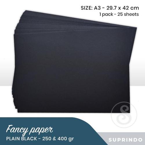 Jual KERTAS | FANCY PAPER/KERTAS HITAM POLOS TEBAL A3 - 250 gram, A3 ...