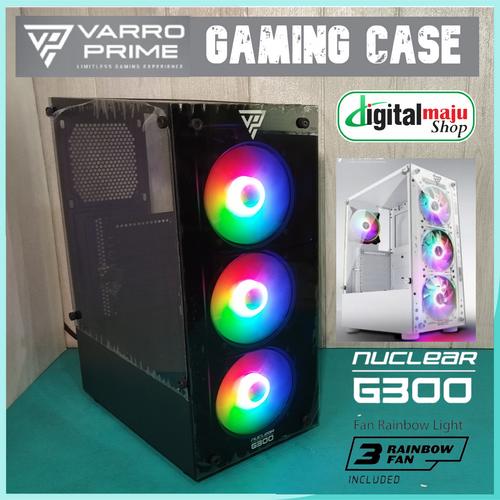 Jual Casing PC Gaming VARRO Prime Nuclear G300 3x RGB Fan ATX Case ...