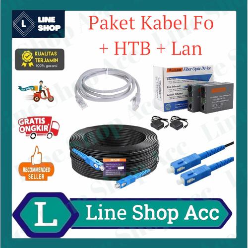 Jual Paket Cable Fiber Optic 100 Meter + Media Converter HTB GS + LAN ...
